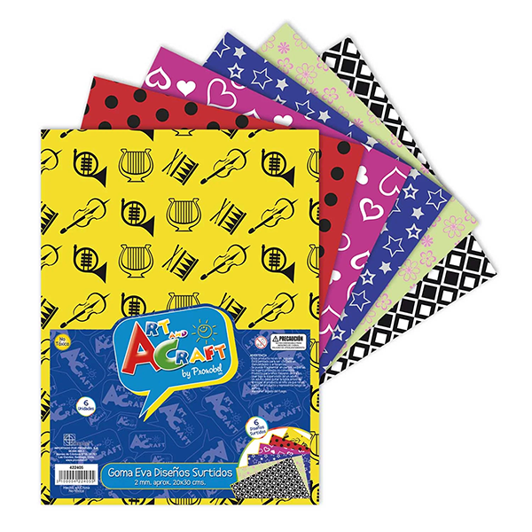 GOMA EVA ESTUCHE 20 X 30CM DISEÑO SURTIDO 6 COLORES – DG Distribución ...